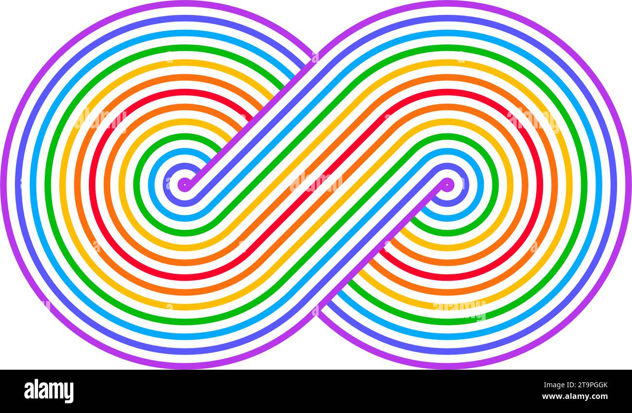 Rainbow Infinity sign. Colorful mobius eternal symbol. Stylized moebius ...