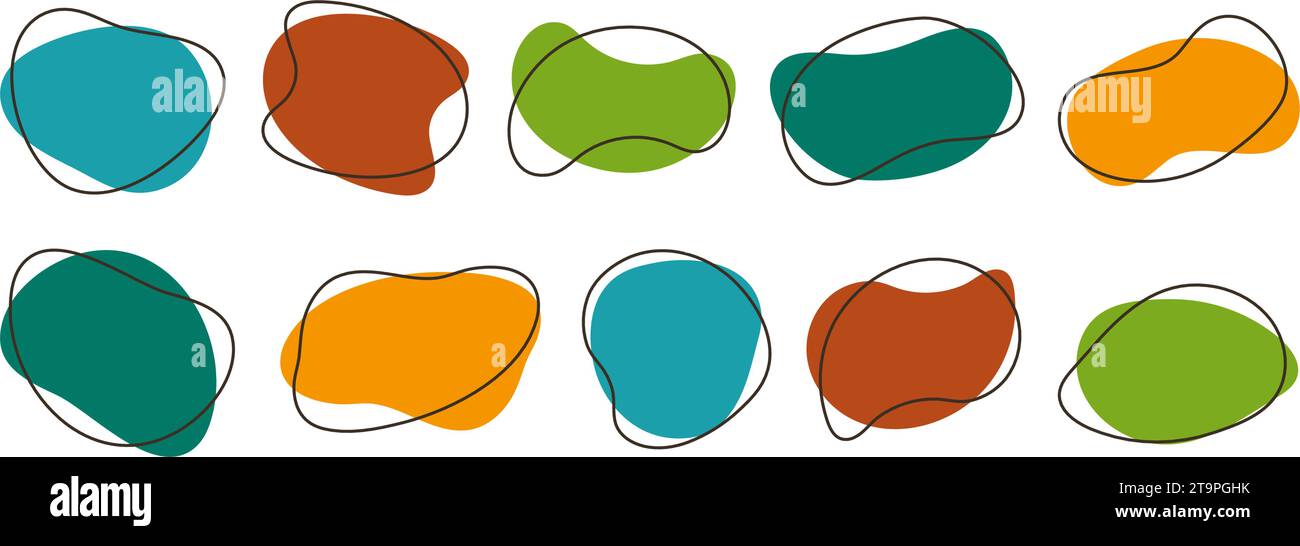 Abstract organic shapes collection. Irregular liquid forms set. Nice ...