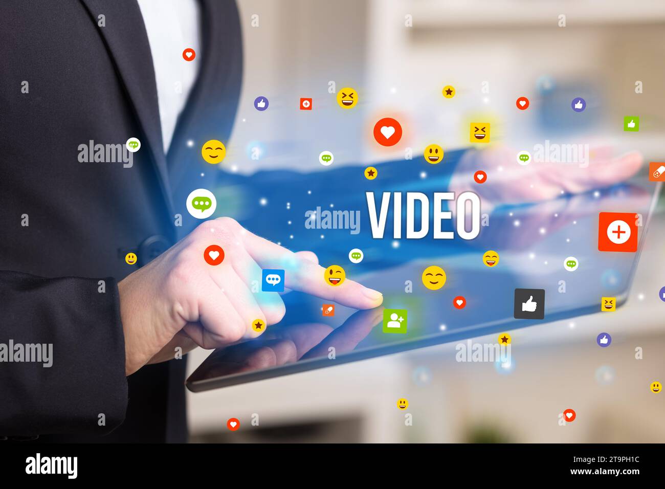 business person playing multimedia concept concept Stock Photo - Alamy