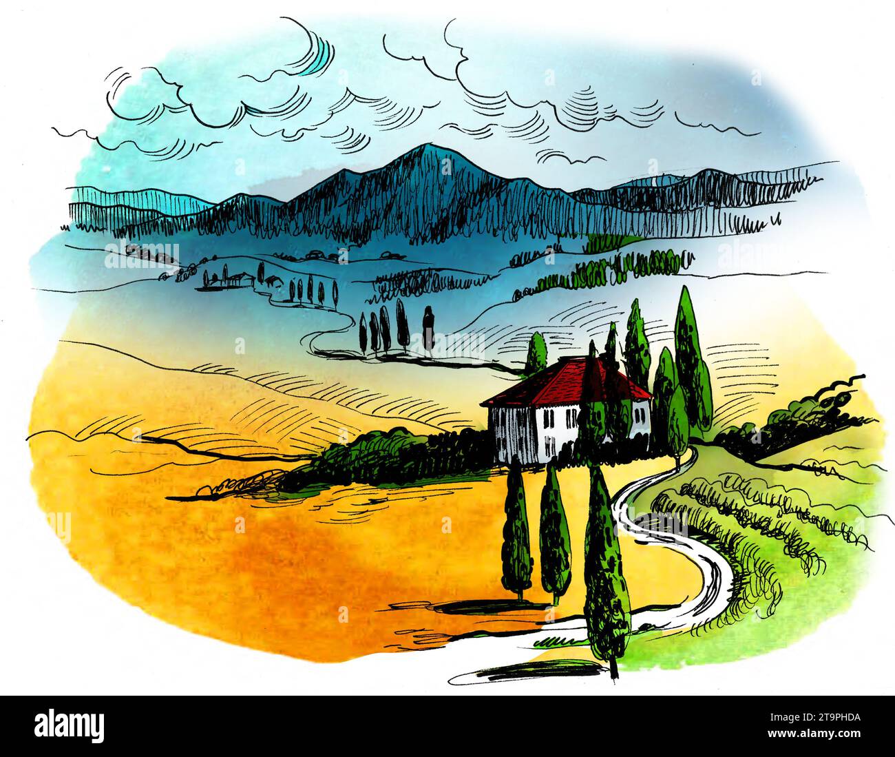 Countryside forest river blue Cut Out Stock Images & Pictures - Alamy