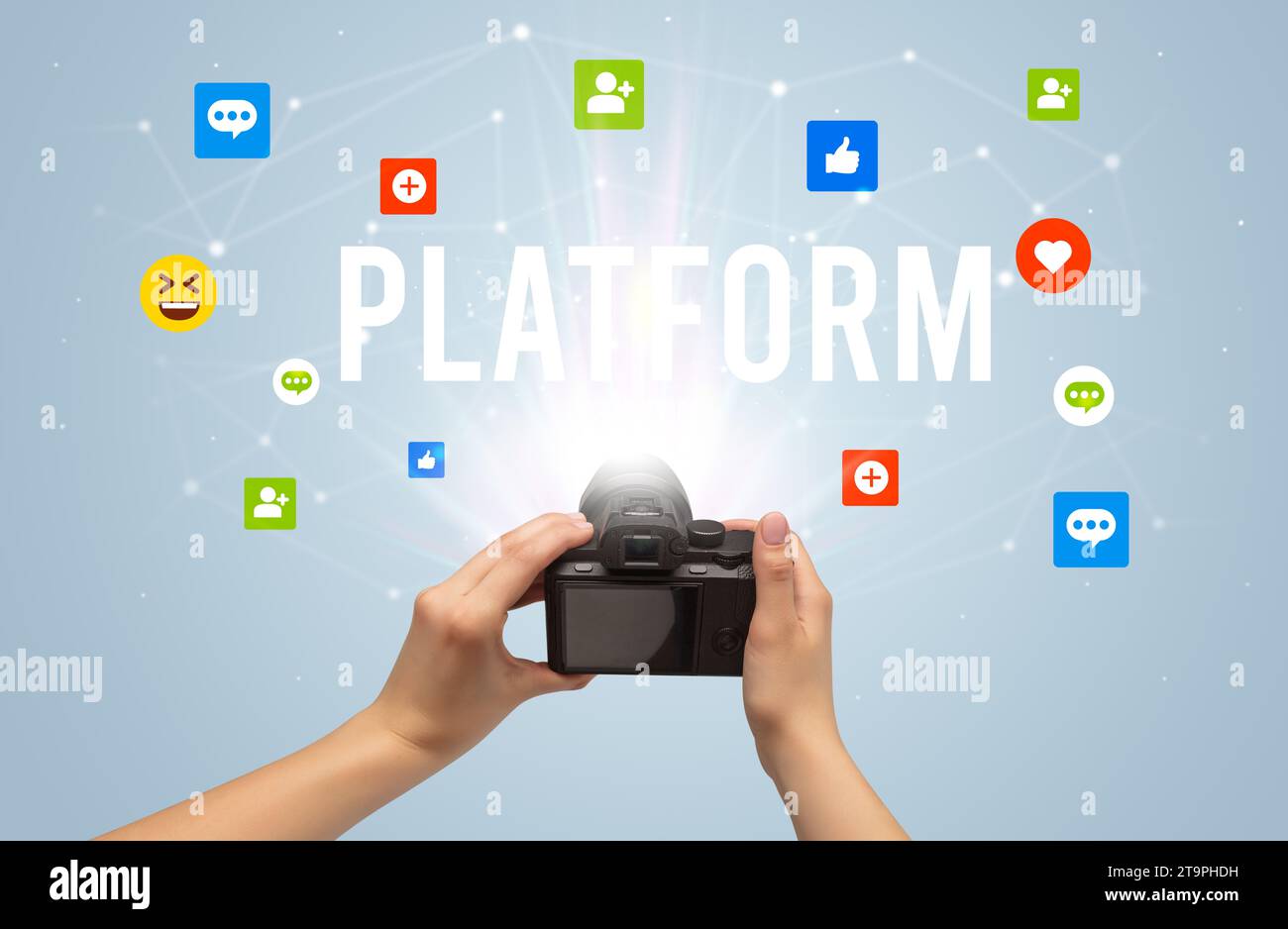 Using camera to capture social media content Stock Photo - Alamy