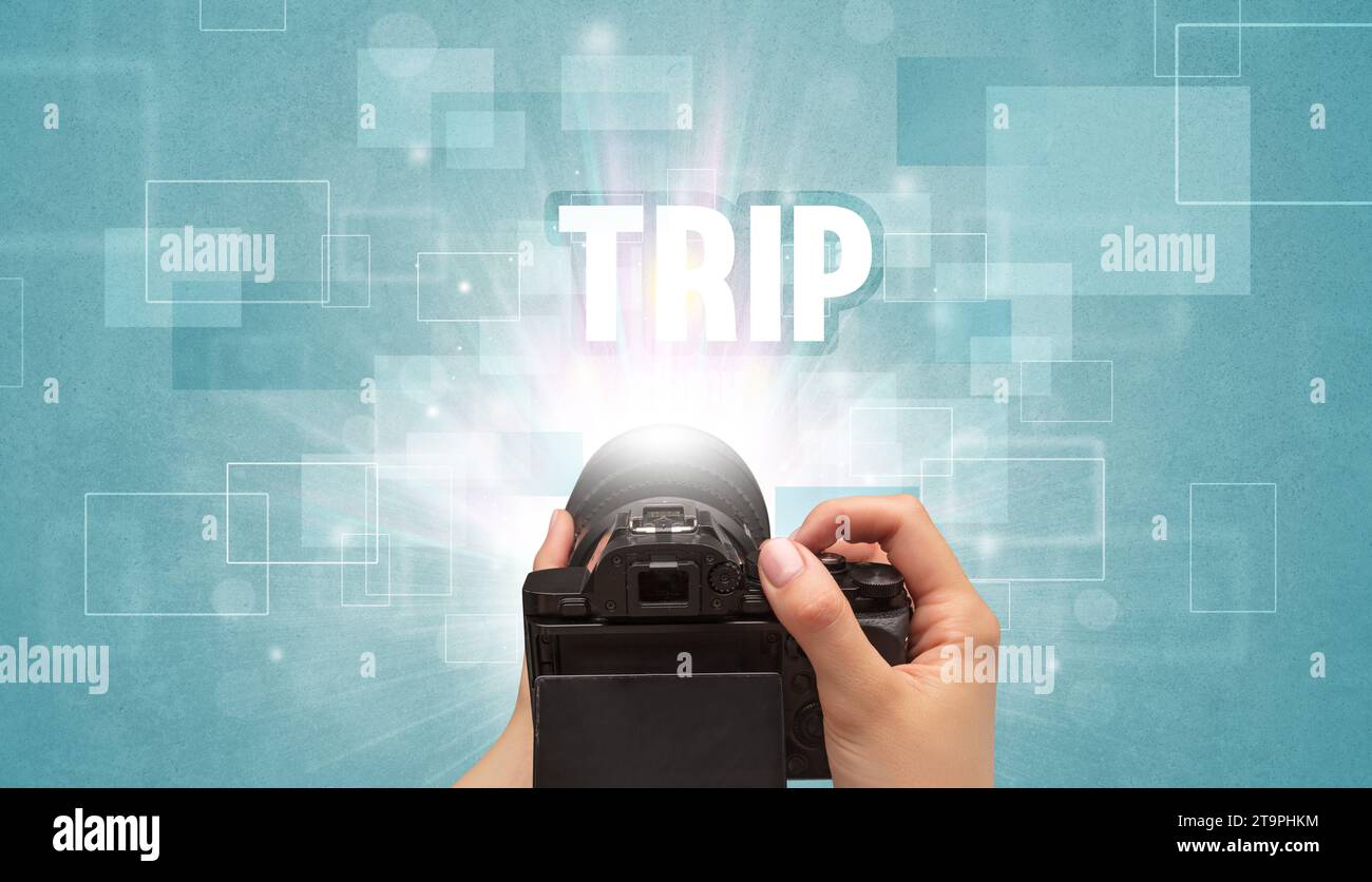 hand holding digital camera, traveling concept Stock Photo - Alamy