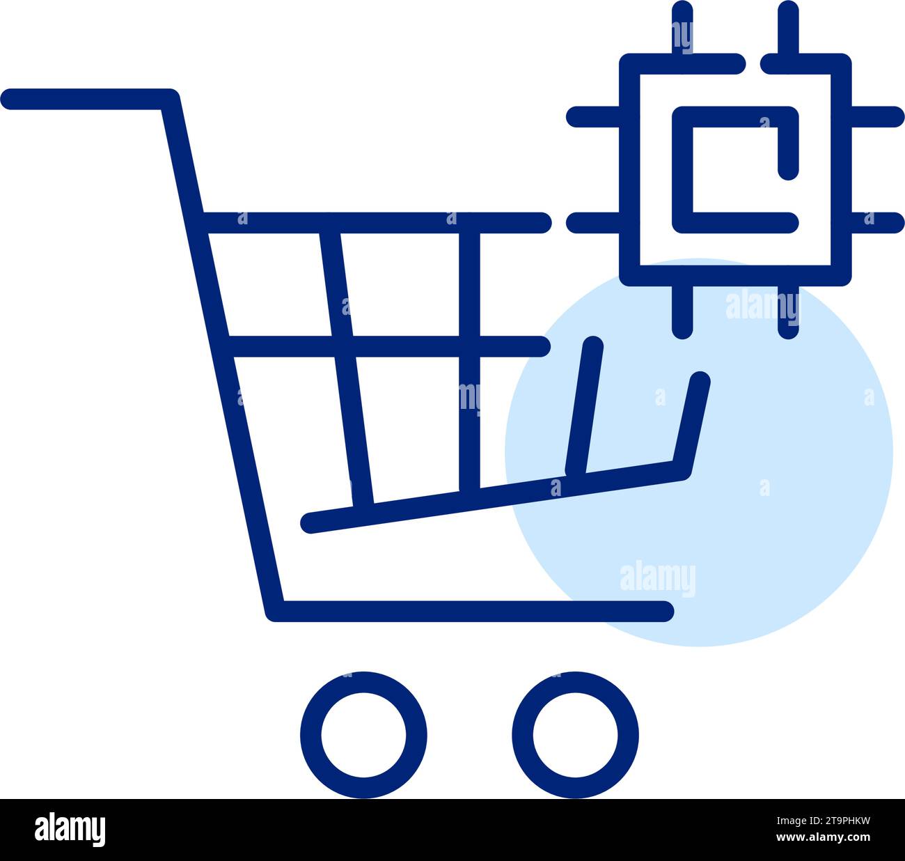 Smart shopping cart. Contactless checkout. Pixel perfect icon Stock ...