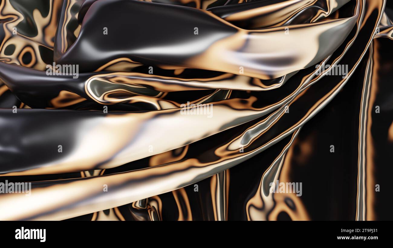 3d rendering, Abstract slik holographic iridescent wallpaper background ...