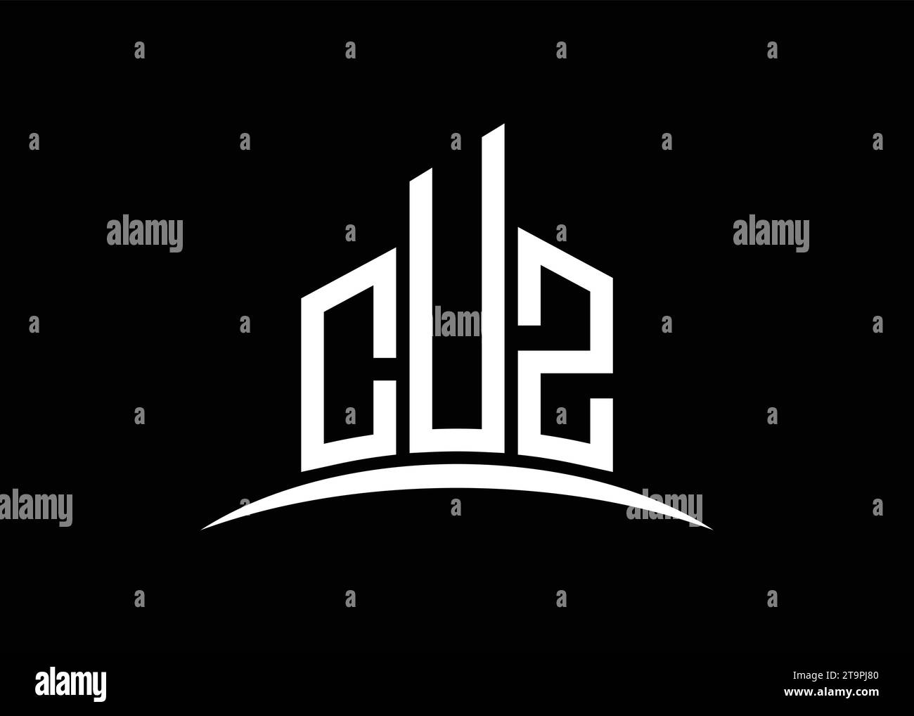 Letter CUZ building vector monogram logo design template. Building ...