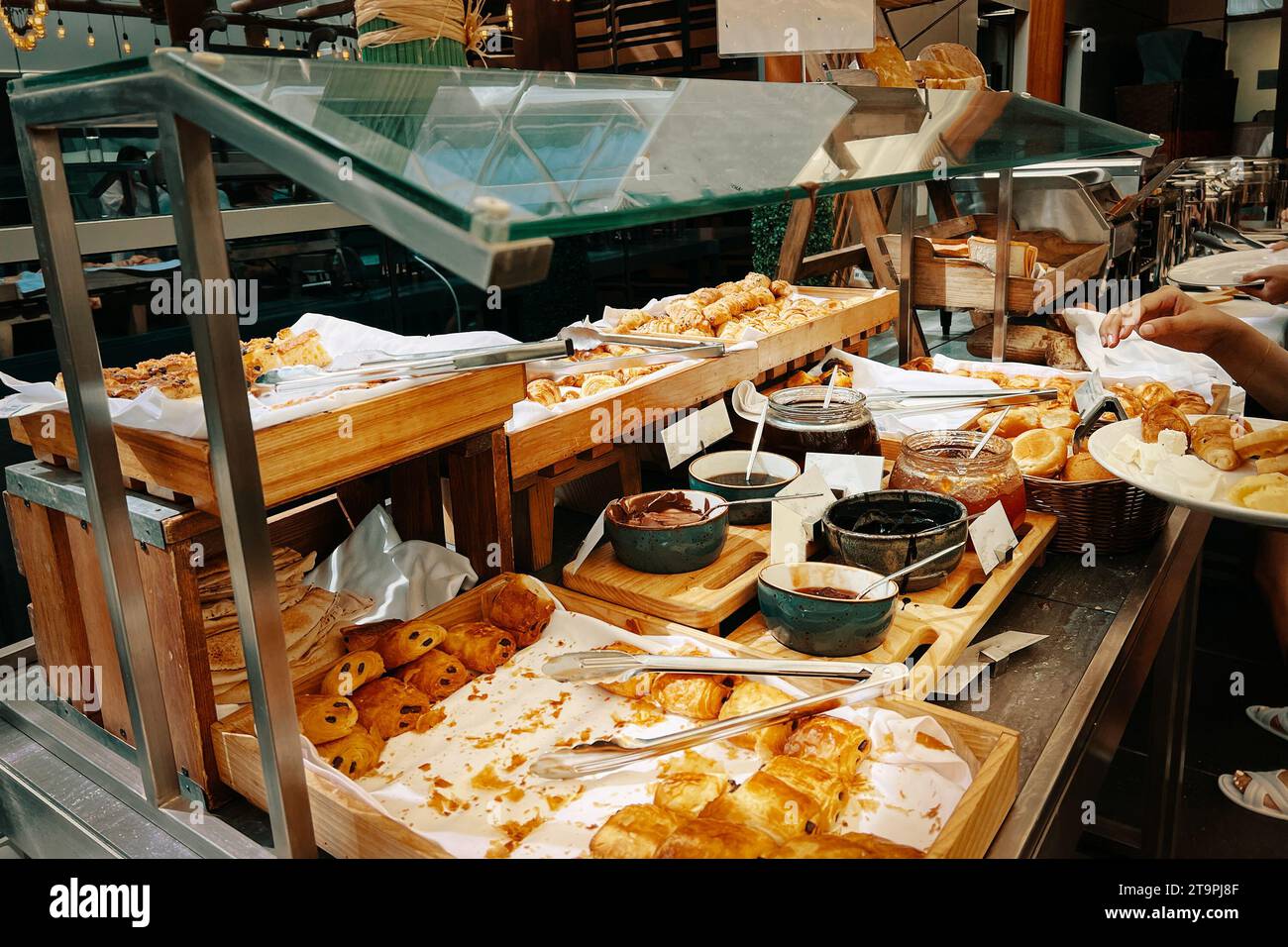 Buffet and lots of food in the hotel Stock Photo - Alamy