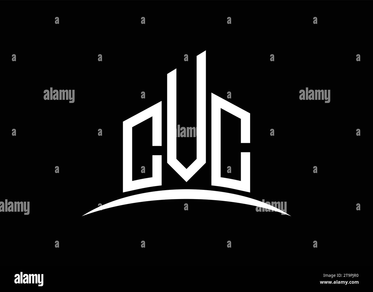 Letter CVC building vector monogram logo design template. Building ...
