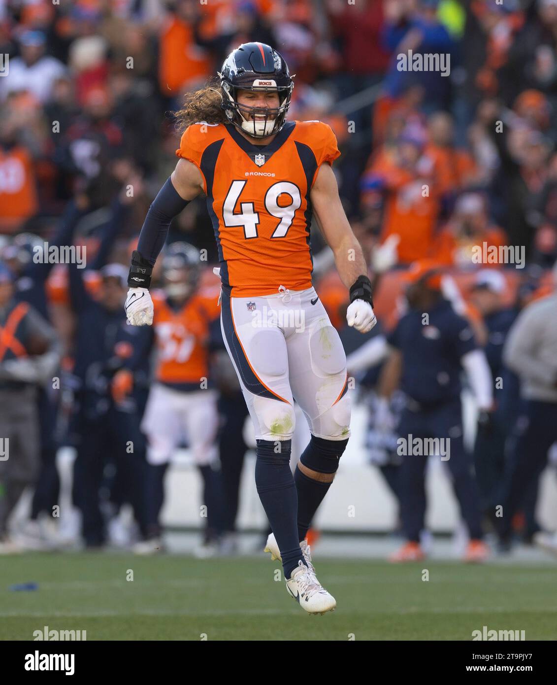 Denver, Colorado, USA. 26th Nov, 2023. Broncos ILB ALEX SINGLETON ...