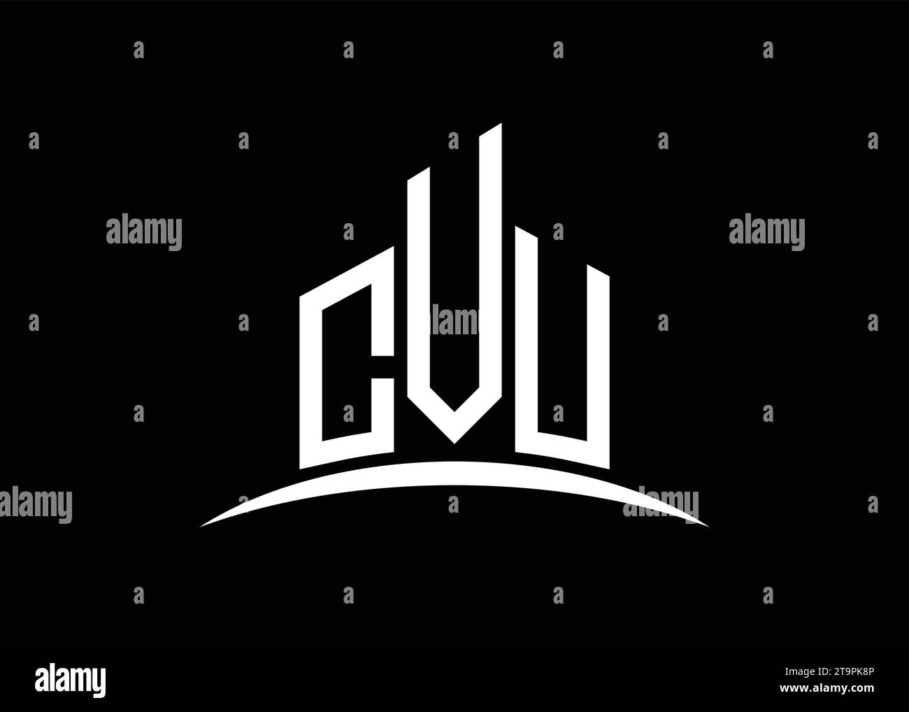 Letter CVU building vector monogram logo design template. Building ...