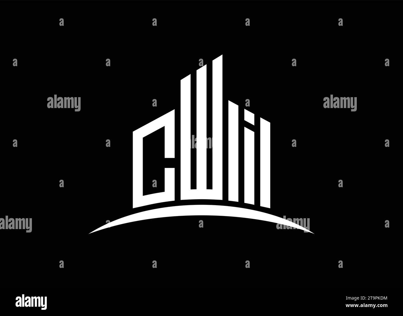 Letter CWI building vector monogram logo design template. Building ...