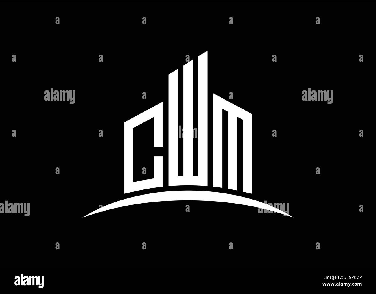 Letter CWM building vector monogram logo design template. Building ... Letter CWM building vector monogram logo design template. Building ...