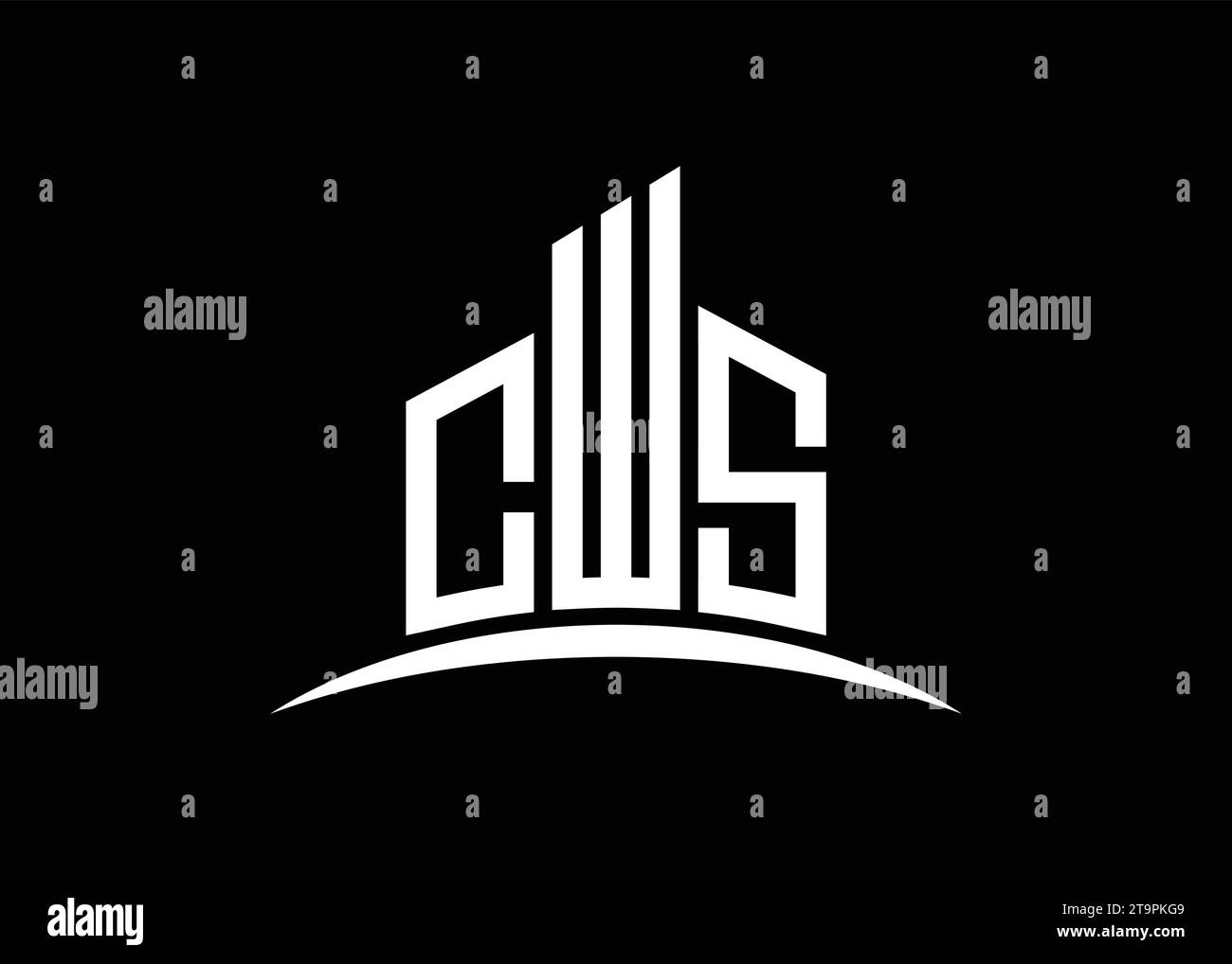 Letter CWS building vector monogram logo design template. Building ...