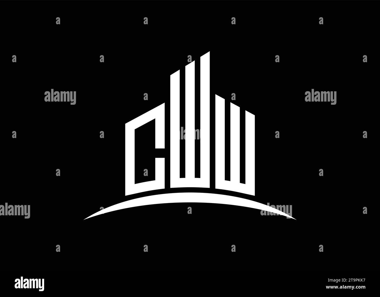Letter CWW building vector monogram logo design template. Building ...