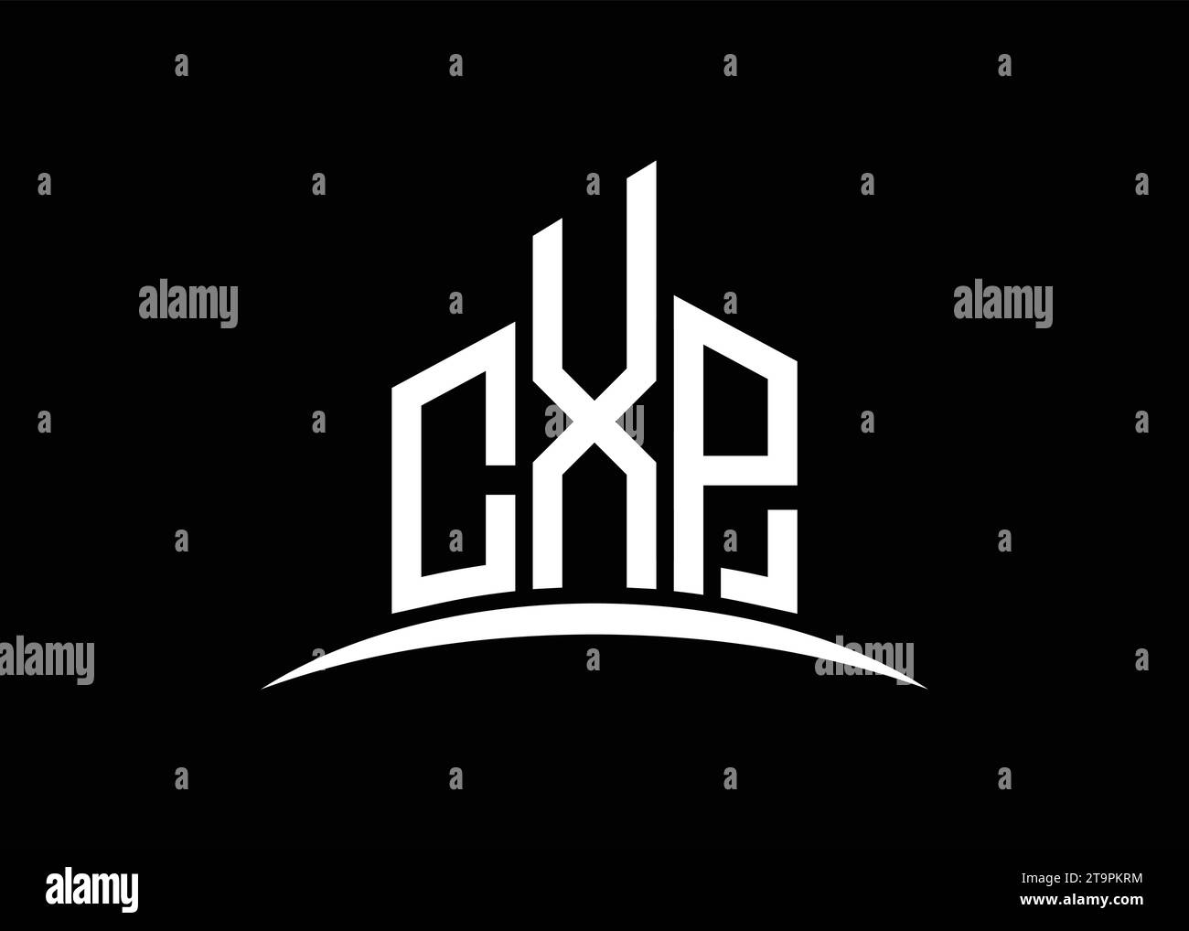 Letter CXP building vector monogram logo design template. Building ... Letter CXP building vector monogram logo design template. Building ...