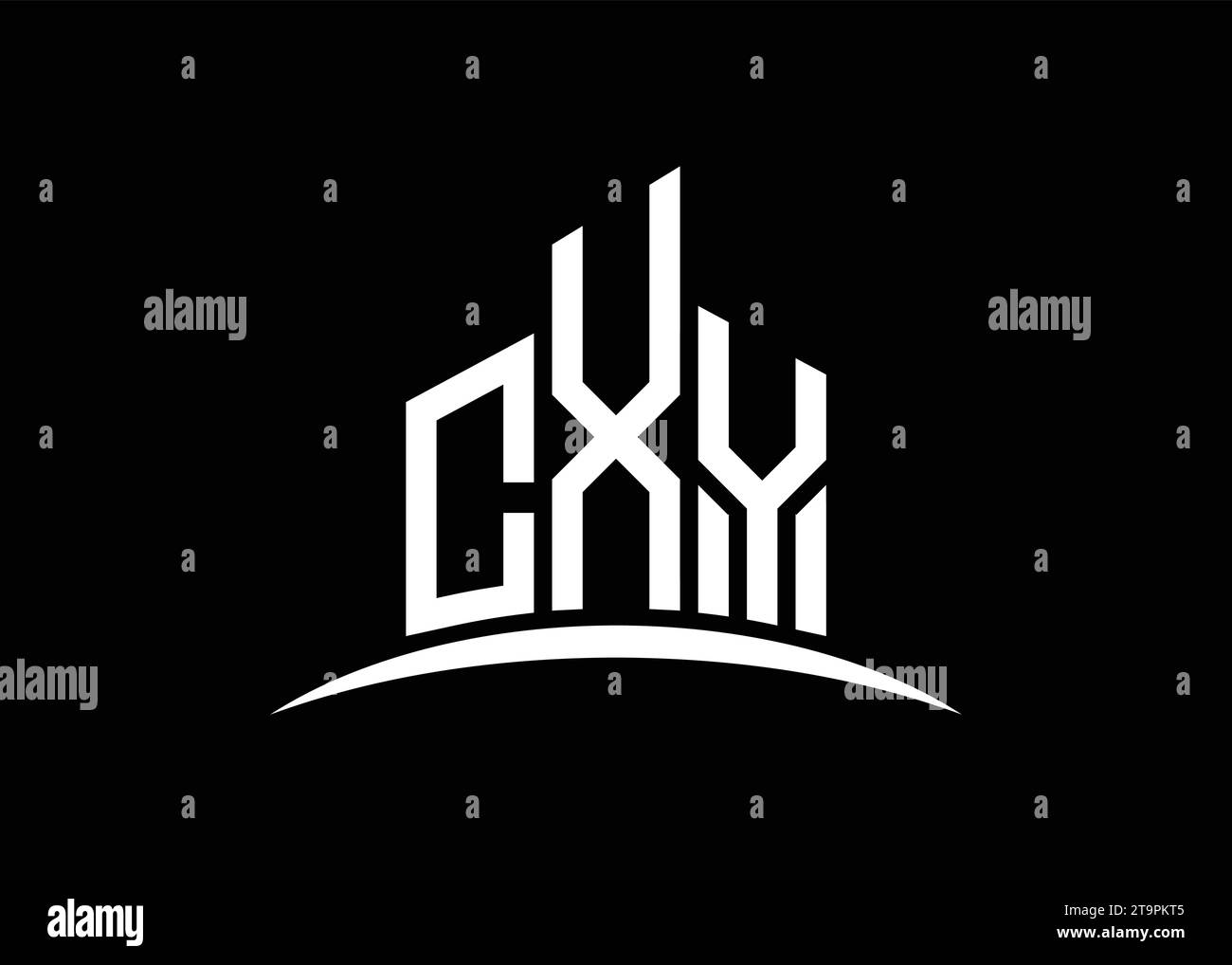 Letter CXY building vector monogram logo design template. Building ...