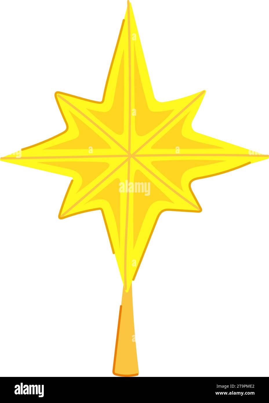 gold christmas star cartoon vector illustration Stock Vector Image ...