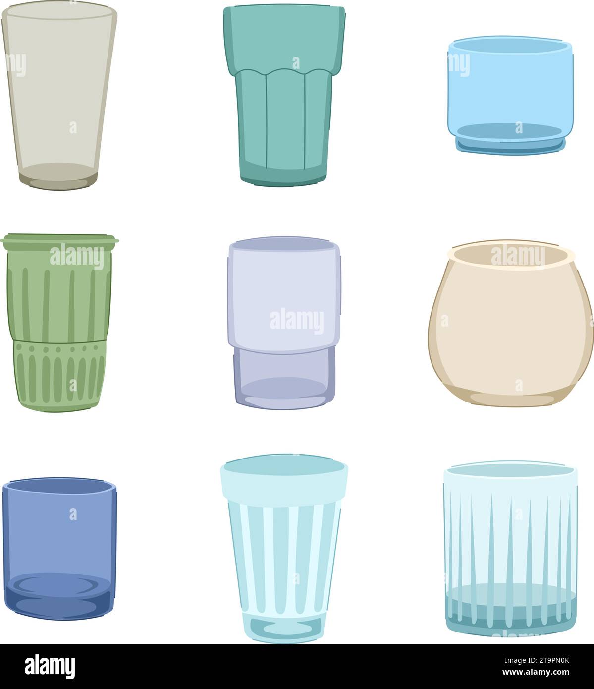 glass cup set cartoon vector illustration Stock Vector Image & Art - Alamy