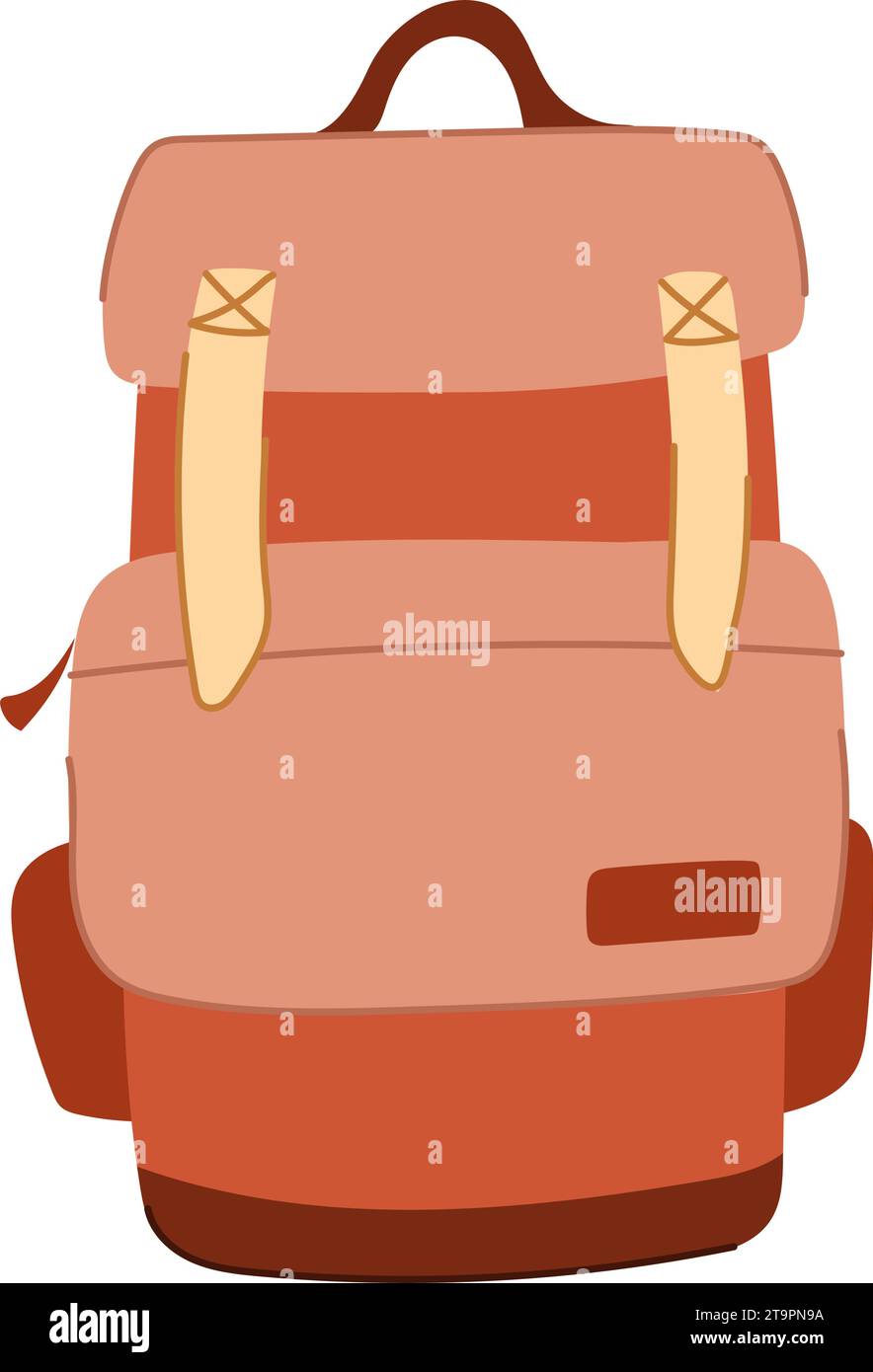 adventure hiking backpack cartoon vector illustration Stock Vector ...