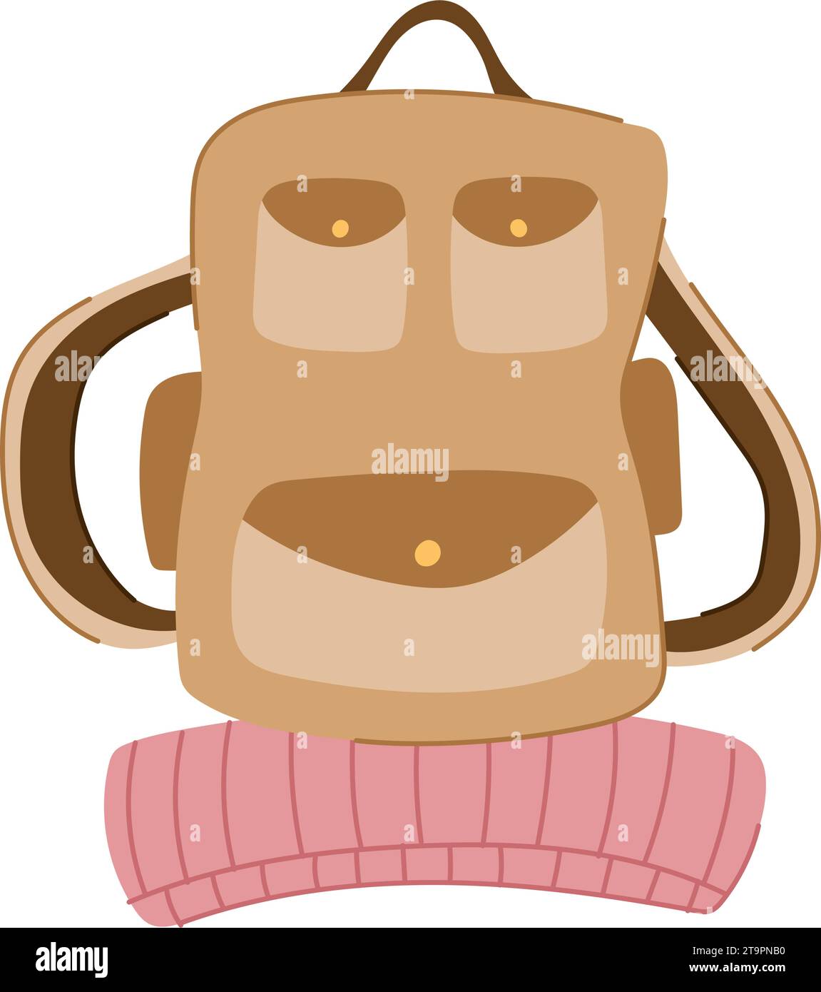 active hiking backpack cartoon vector illustration Stock Vector Image ...