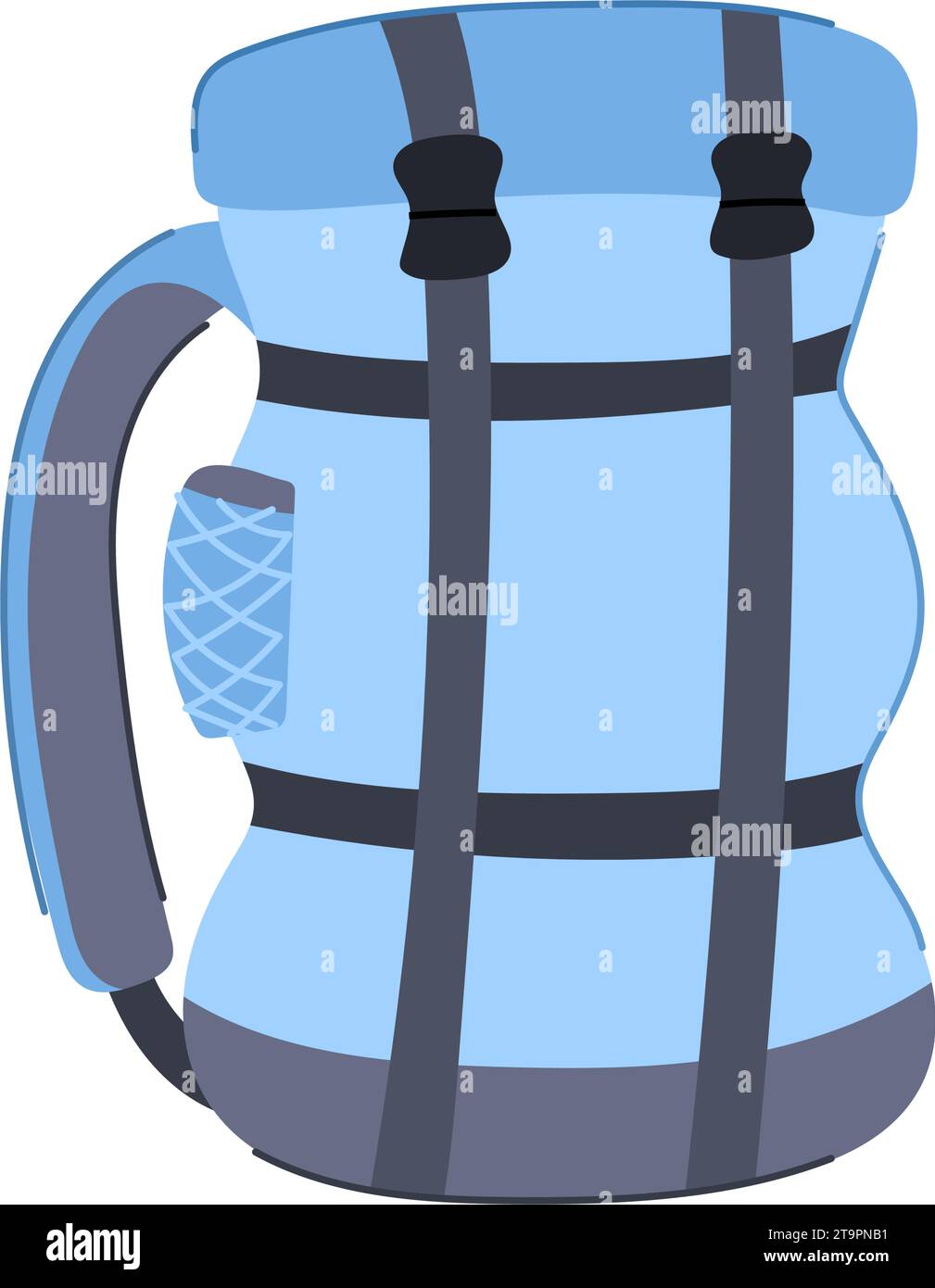 man hiking backpack cartoon vector illustration Stock Vector Image ...