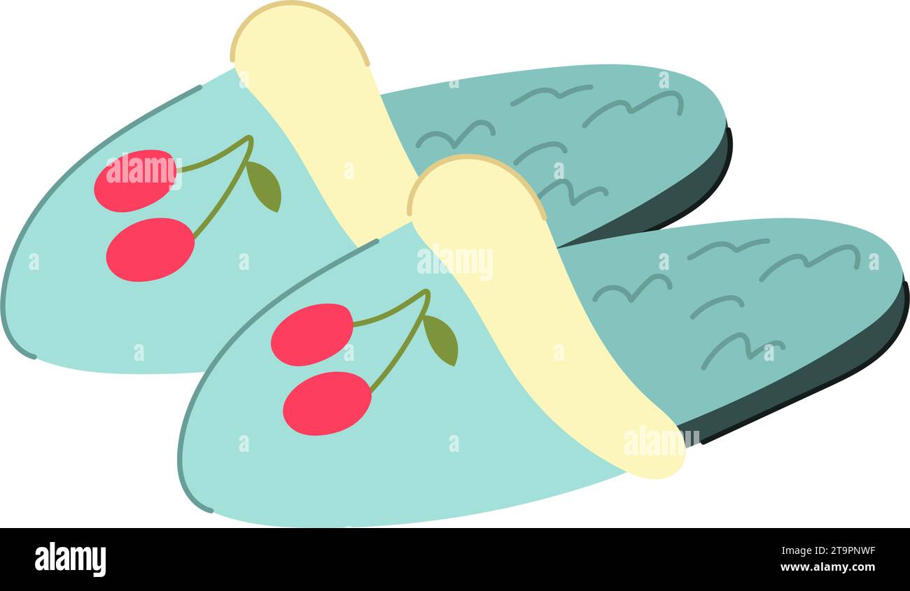 casual kid slippers cartoon vector illustration Stock Vector Image ...