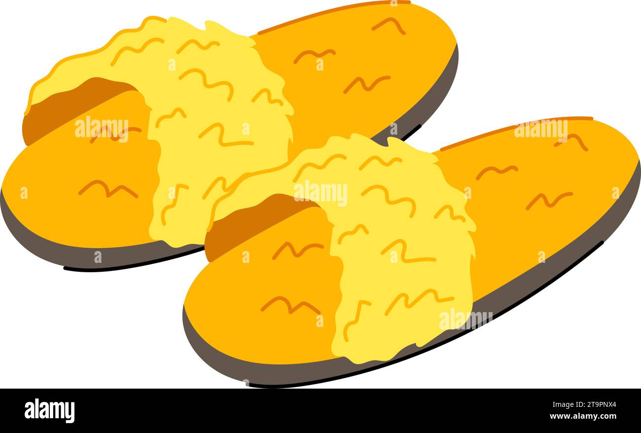 bedroom kid slippers cartoon vector illustration Stock Vector Image ...