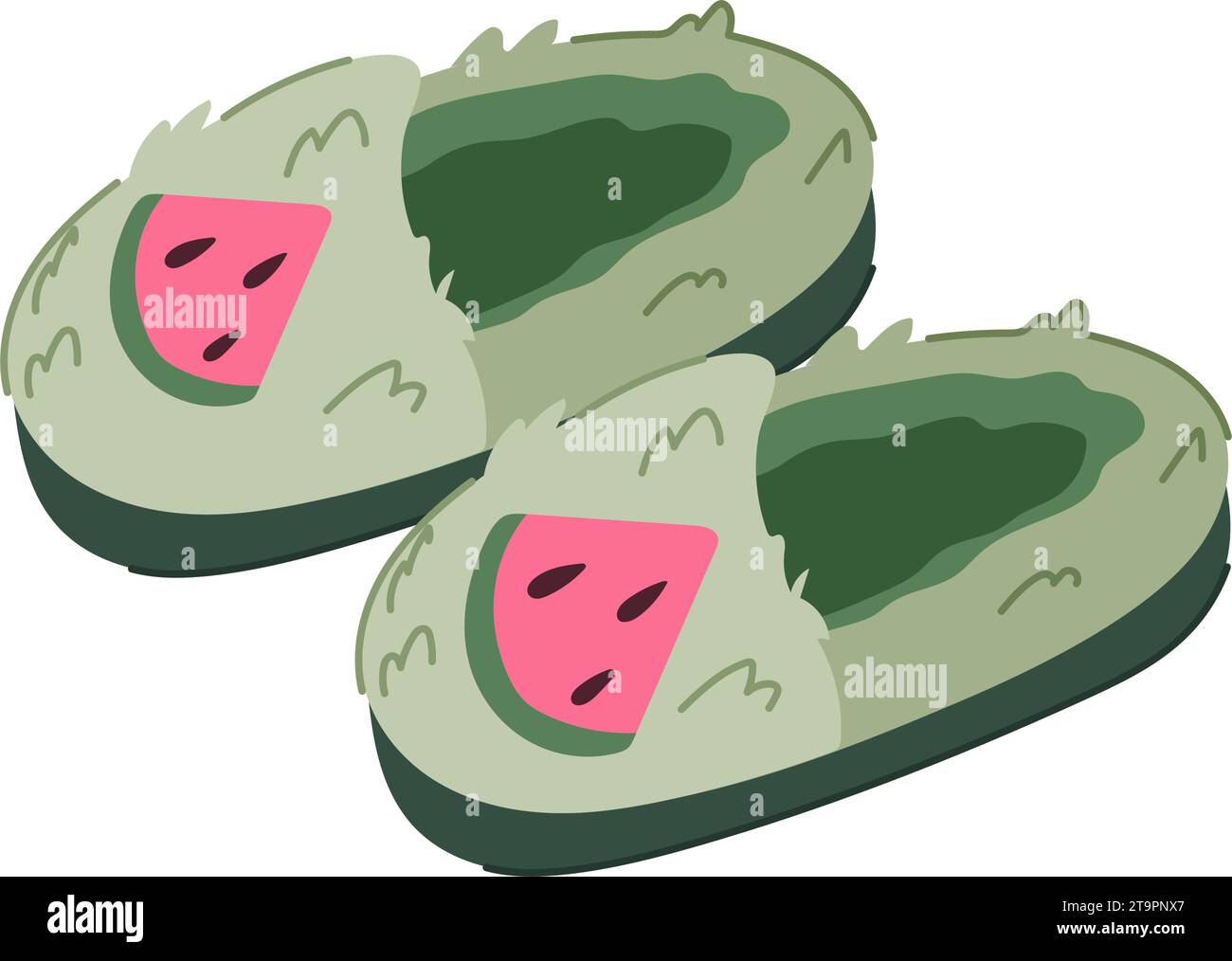 cute kid slippers cartoon vector illustration Stock Vector Image & Art ...