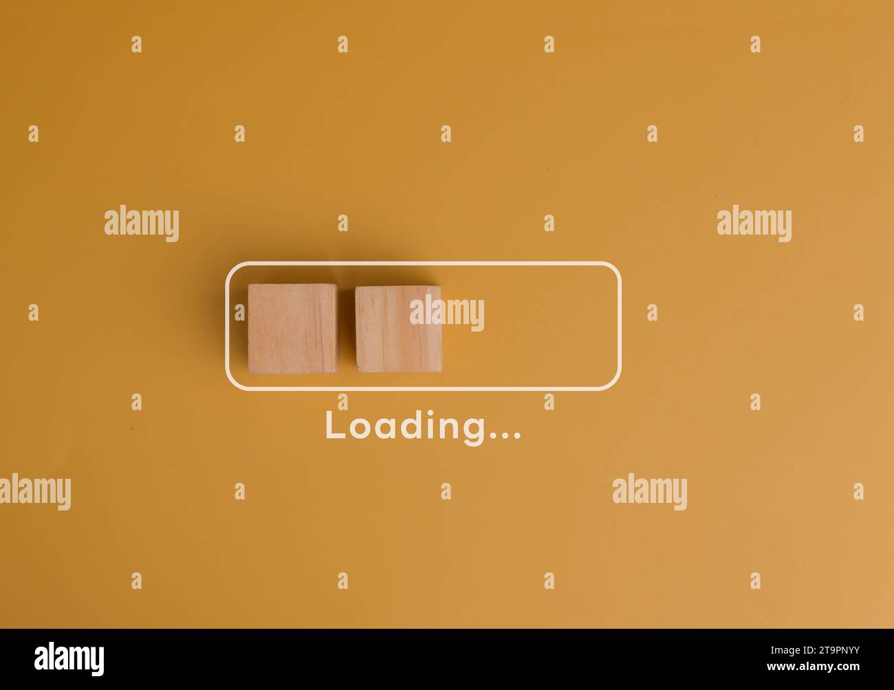 Wooden cube blocks with loading bar progress concept. Business idea ...