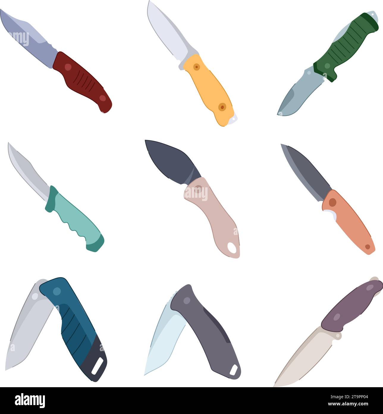 knife camping set cartoon vector illustration Stock Vector Image & Art ...