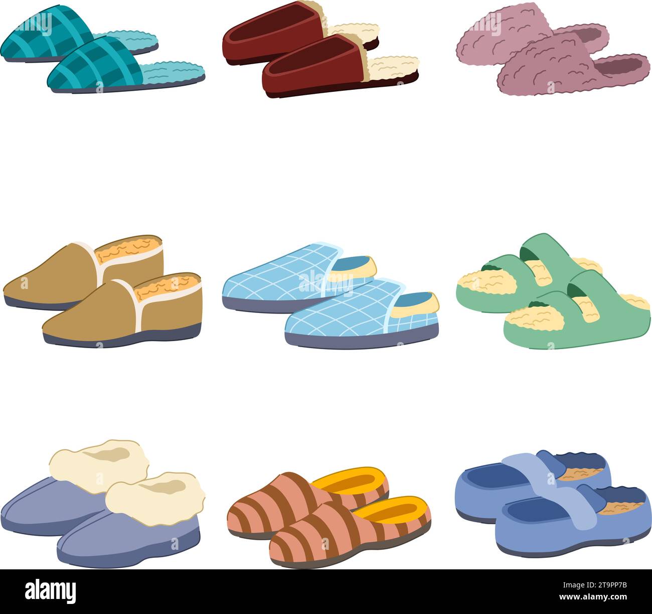 man slippers set cartoon vector illustration Stock Vector Image & Art ...