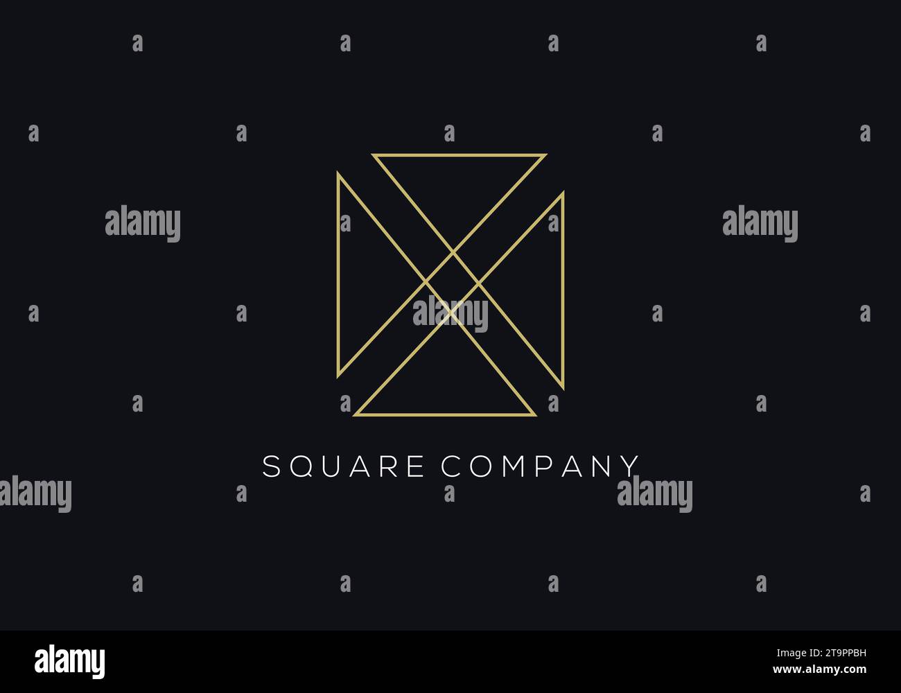 Minimalist Geometric square Line Logo Design. Elegant Luxury Symbol ...