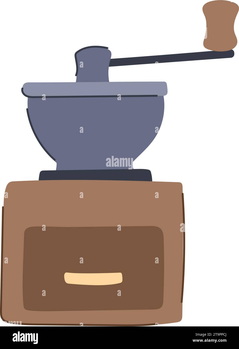aroma mill coffee grinder manual cartoon vector illustration Stock ...