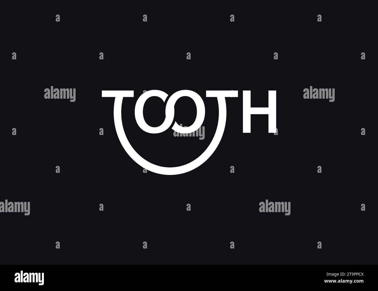Tooth Smile icon. Initial Letter TOOTH Logo Design Vector Template ...