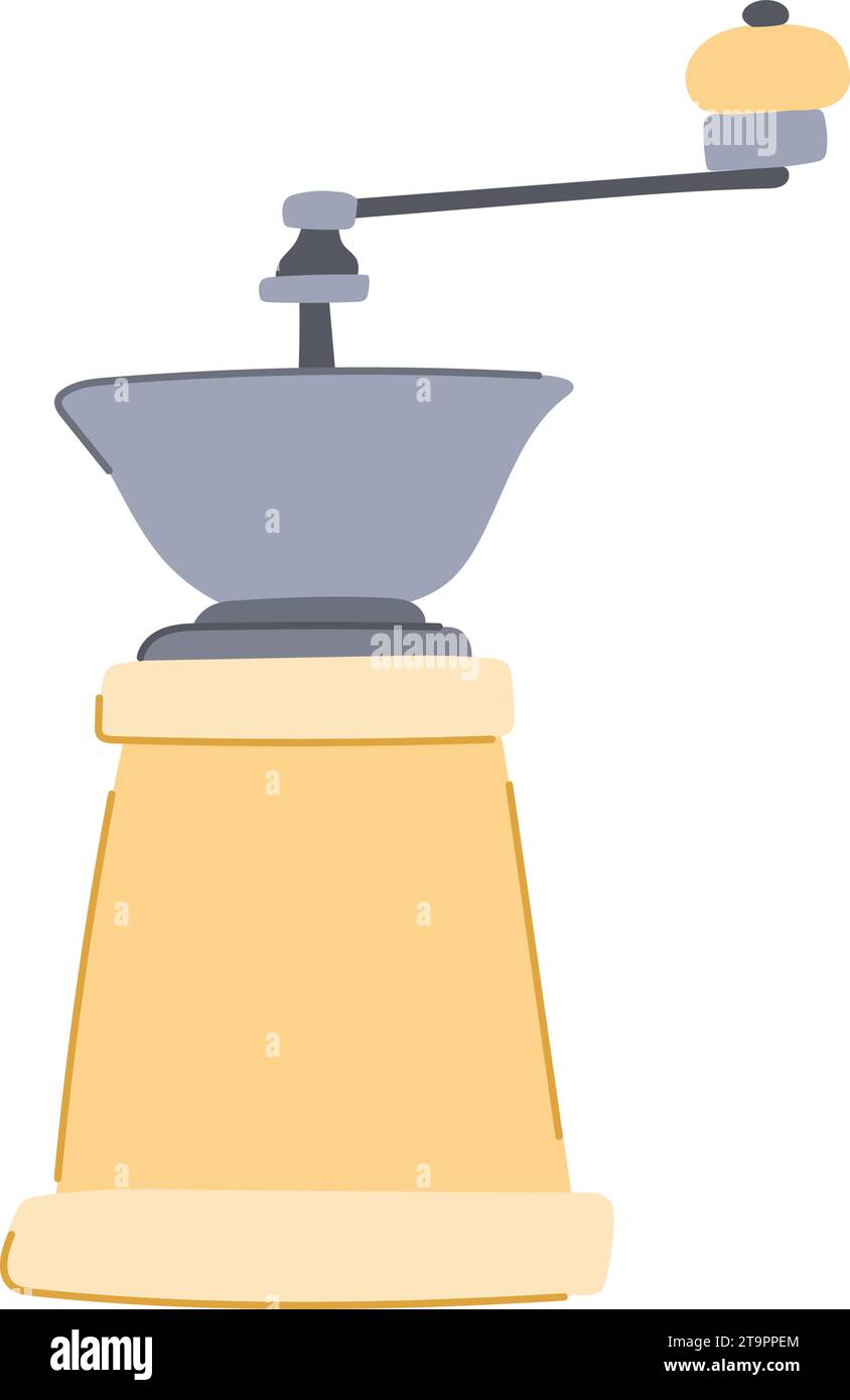 drink mill coffee grinder manual cartoon vector illustration Stock ...