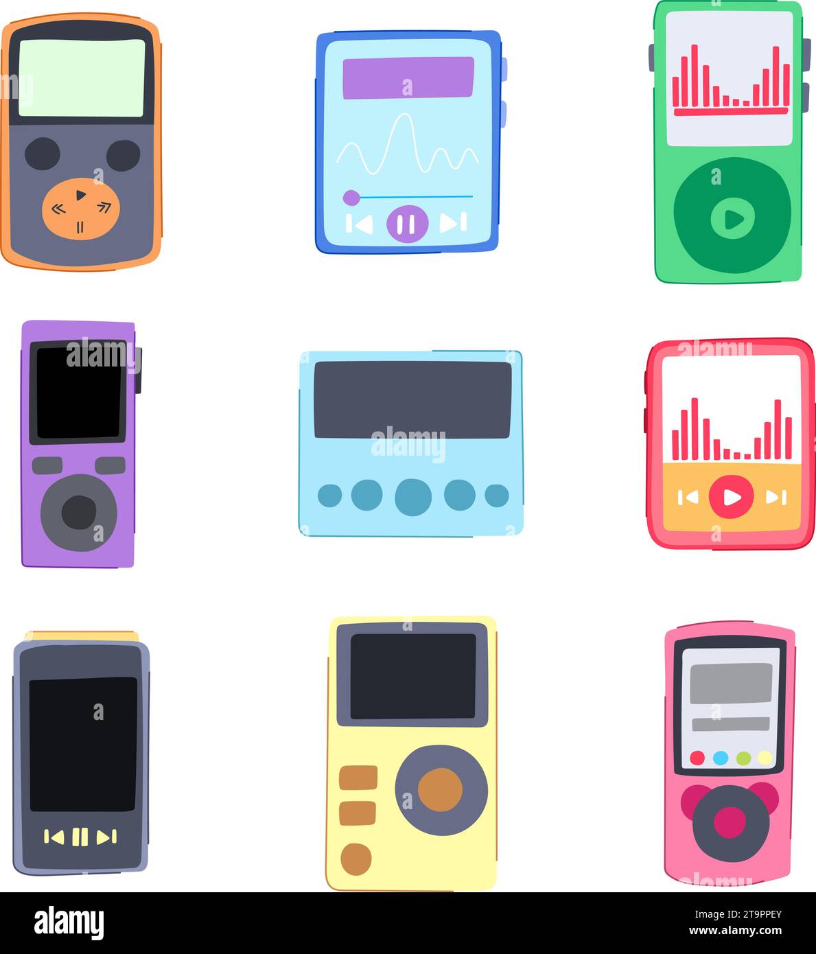 mp3 player set cartoon vector illustration Stock Vector Image & Art - Alamy