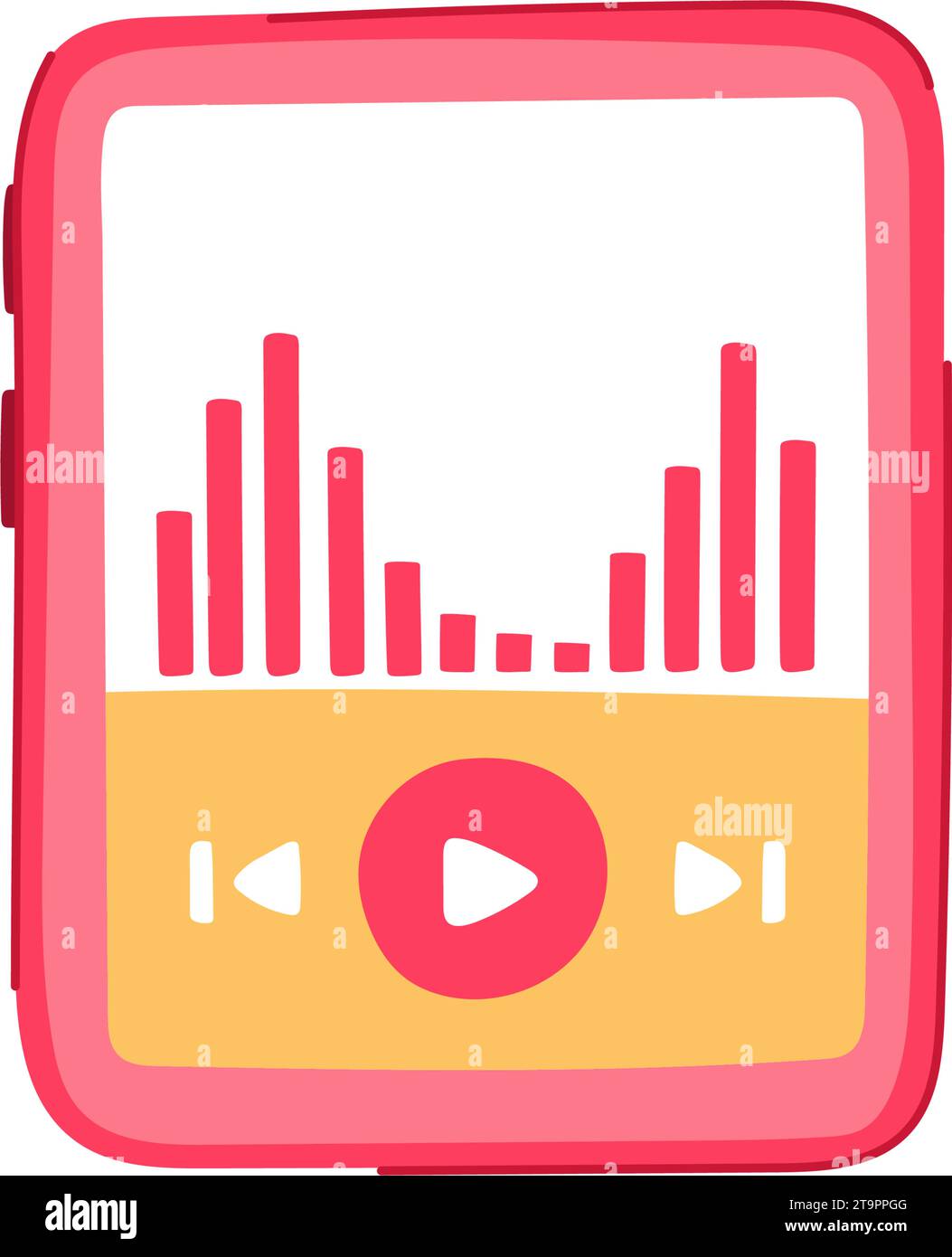 music mp3 player cartoon vector illustration Stock Vector Image & Art ...