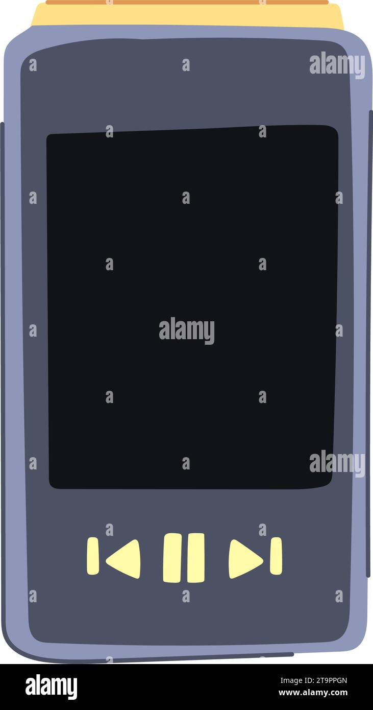 black mp3 player cartoon vector illustration Stock Vector Image & Art ...