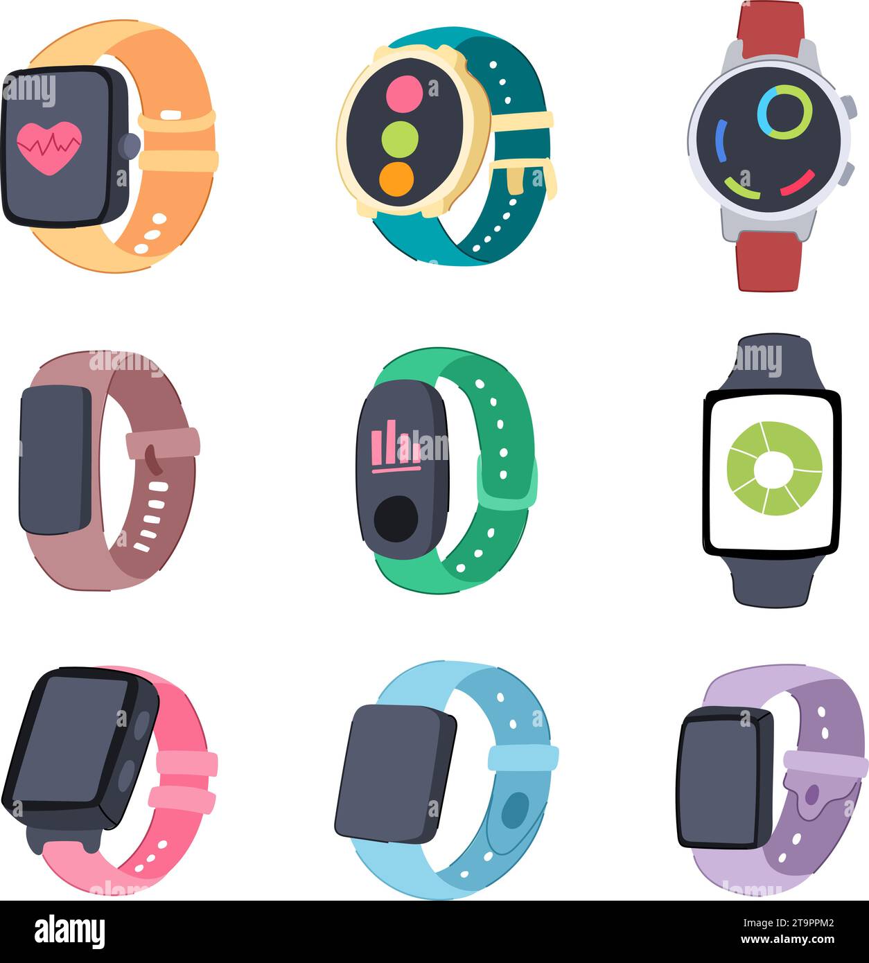 smart watch set cartoon vector illustration Stock Vector Image & Art ...