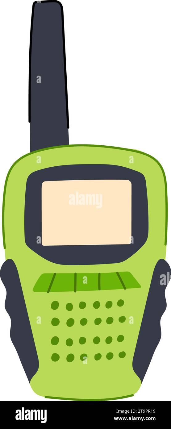 police walkie talkie cartoon vector illustration Stock Vector Image ...