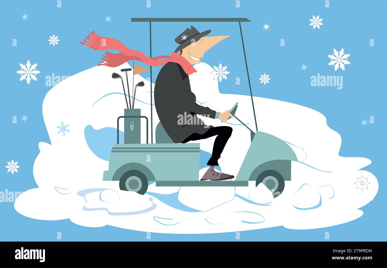 Playing golf in snow Stock Vector Images - Alamy