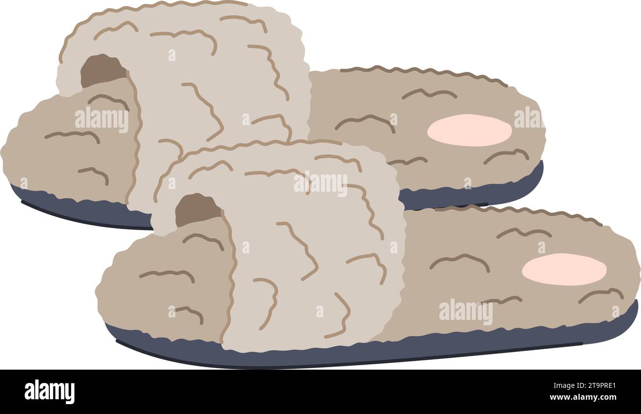 girl women slippers cartoon vector illustration Stock Vector Image ...