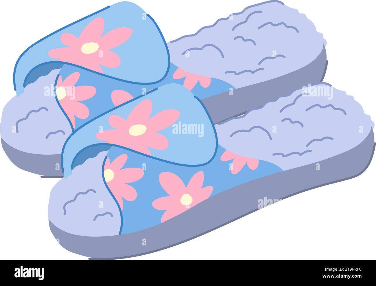 home women slippers cartoon vector illustration Stock Vector Image ...