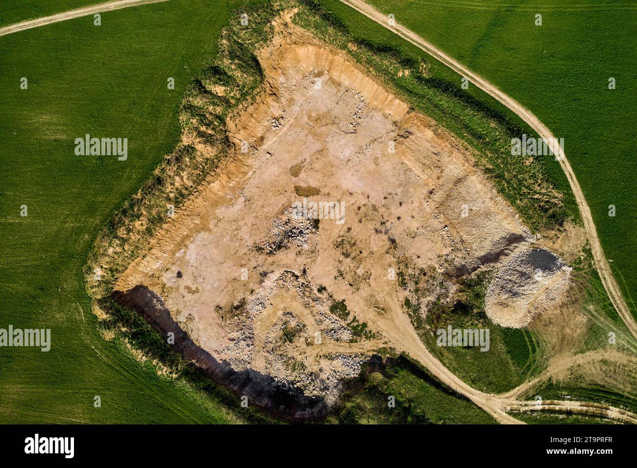 Aerial view of a small crushed stone quarry Stock Photo - Alamy