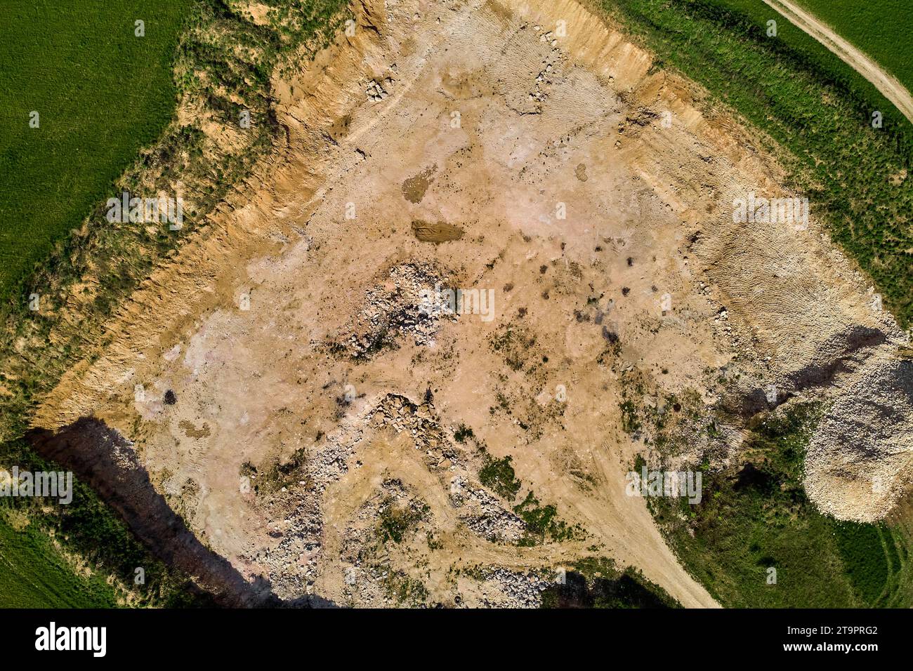 Aerial view of a small crushed stone quarry Stock Photo - Alamy