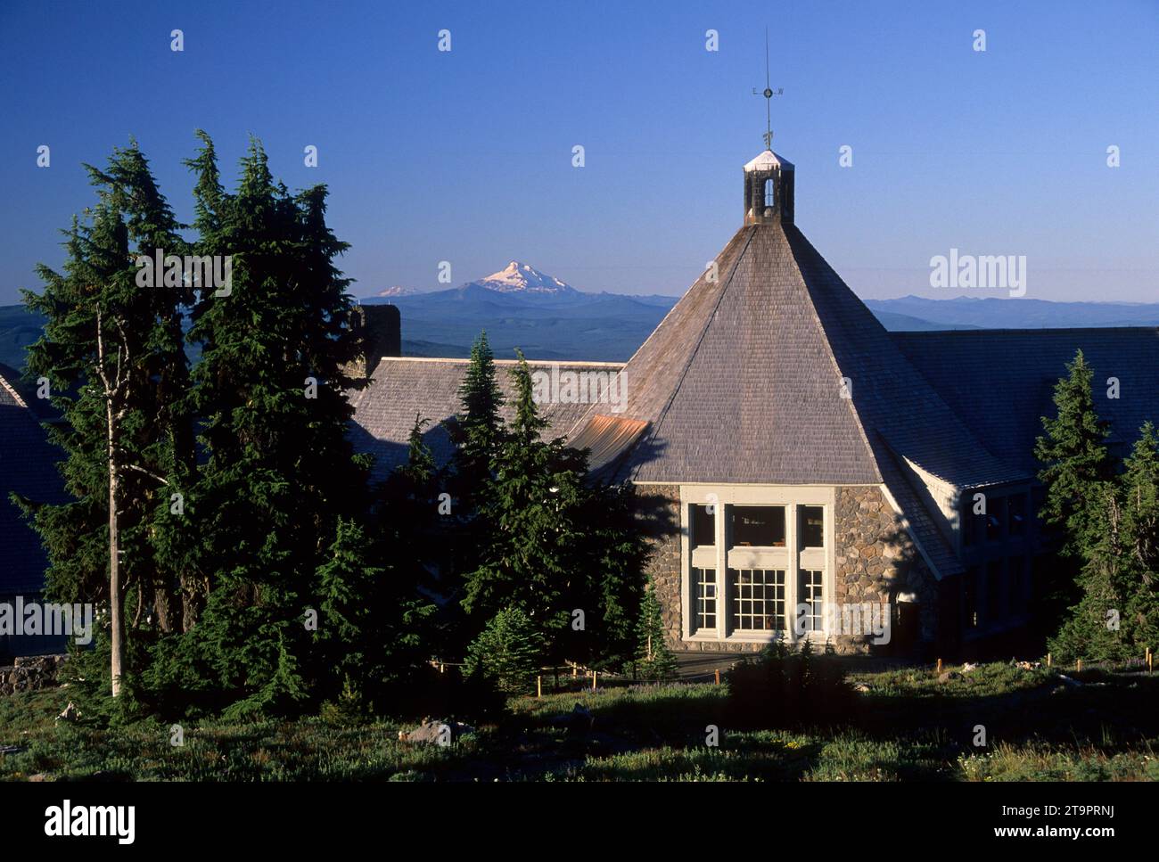 Timberline Lodge with Mt Jefferson, Mt Hood National Forest, Oregon ...