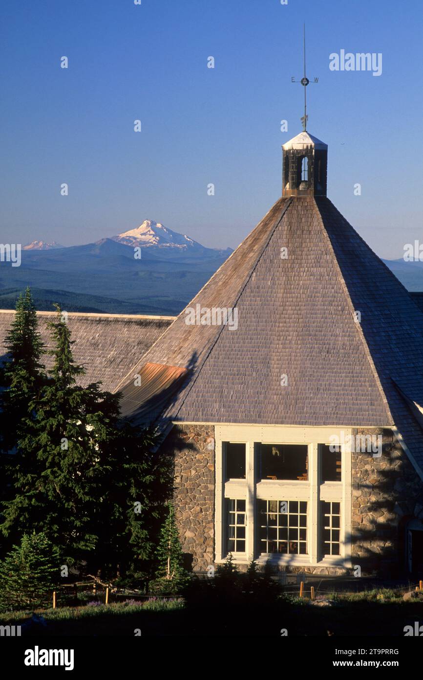 Timberline Lodge with Mt Jefferson, Mt Hood National Forest, Oregon ...