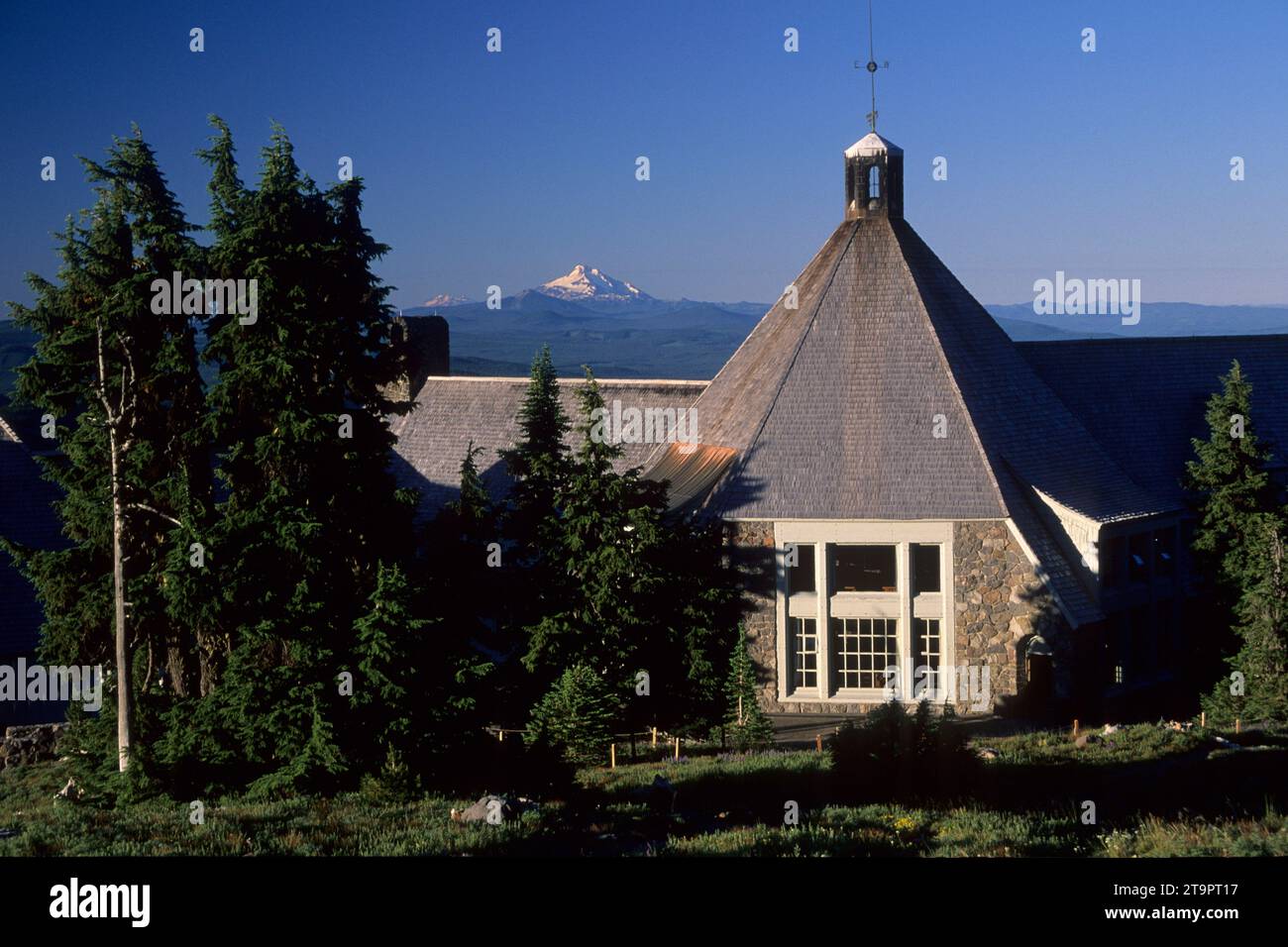 Timberline Lodge with Mt Jefferson, Mt Hood National Forest, Oregon ...