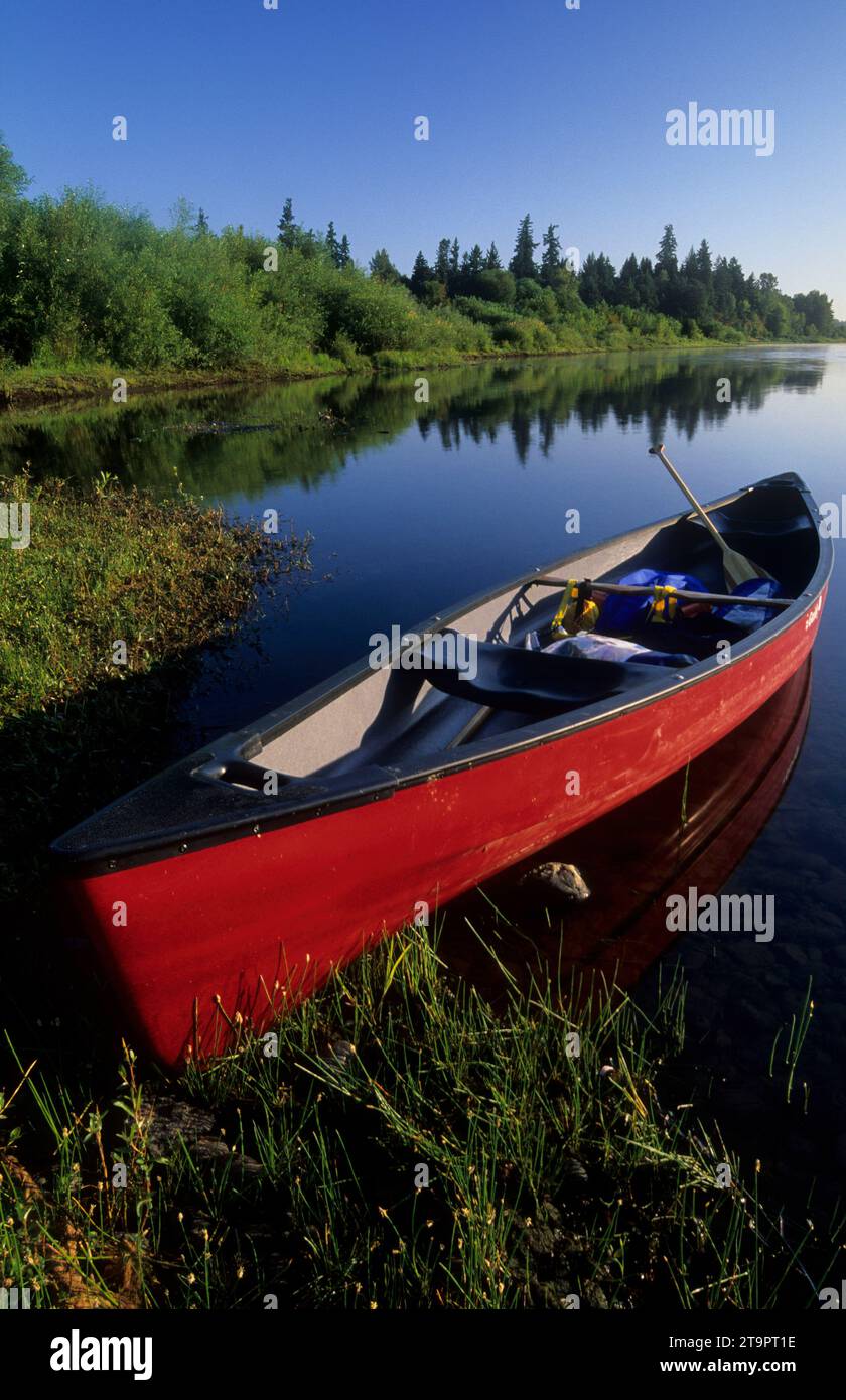 Willamette River canoe, Willamette River Greenway, Polk County, Oregon ...