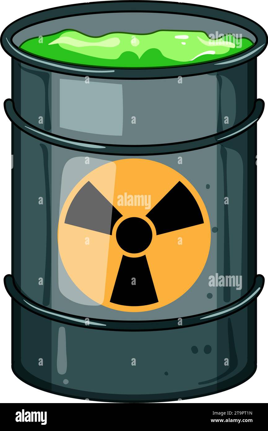 container hazard chemical waste cartoon vector illustration Stock ...