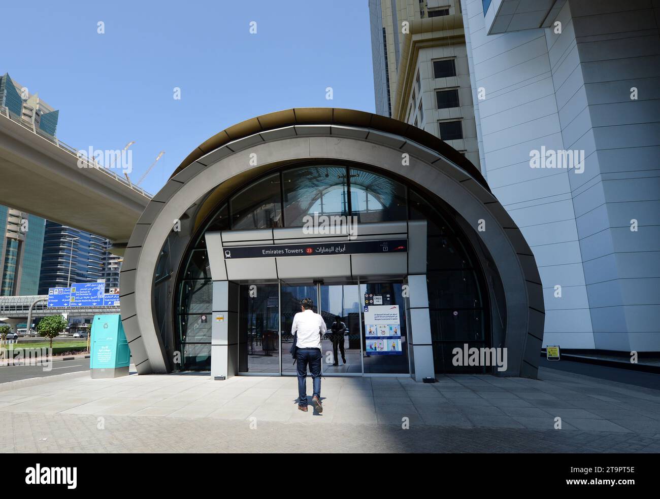 The Emirates Towers Metro Station on Sheikh Zayed Rd in Dubai, United ...
